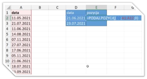 Funkcja INDEKS i PODAJ.POZYCJE w Excelu